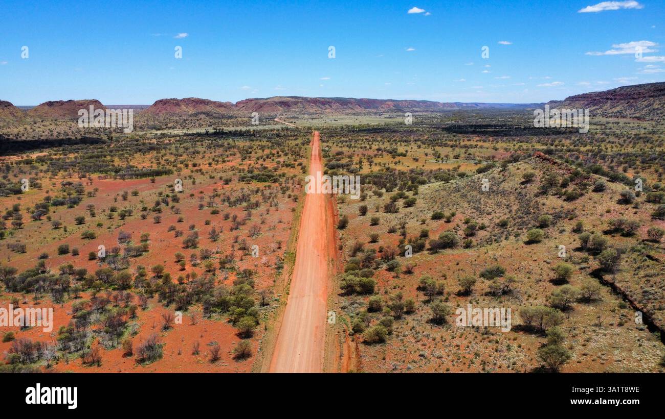 The Great Central Road in Australia, seen from above Stock Photo - Alamy
