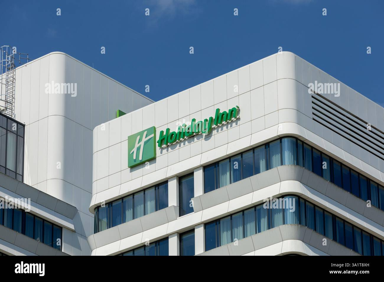 Holiday Inn logo sign at hotel Arena Towers Amsterdam south east Stock ...