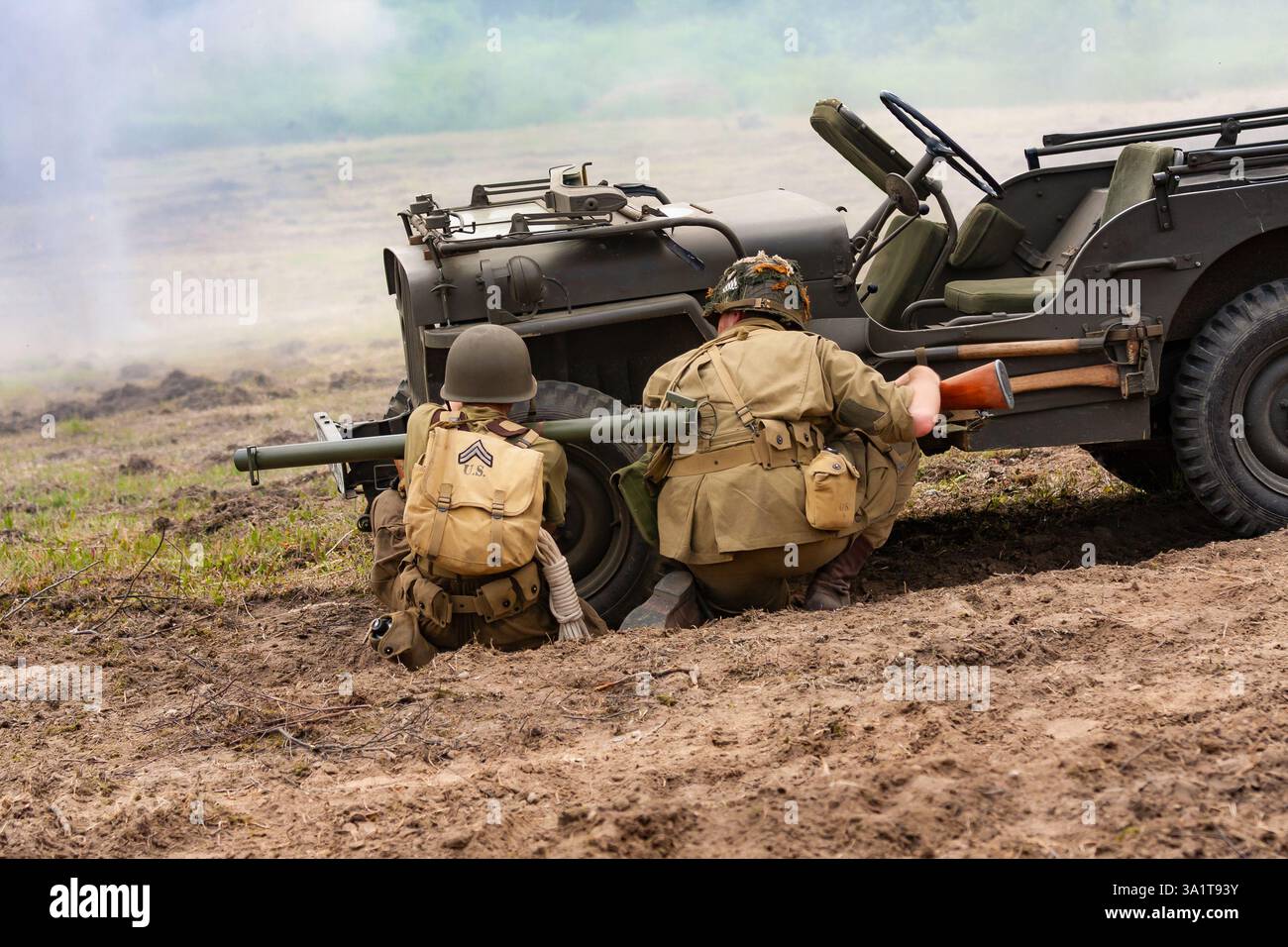 Historical reconstruction. American paratroopers from World War II ...