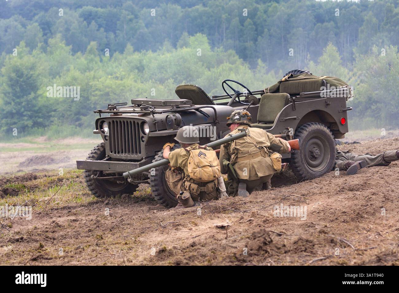 Historical reconstruction. American paratroopers from World War II ...
