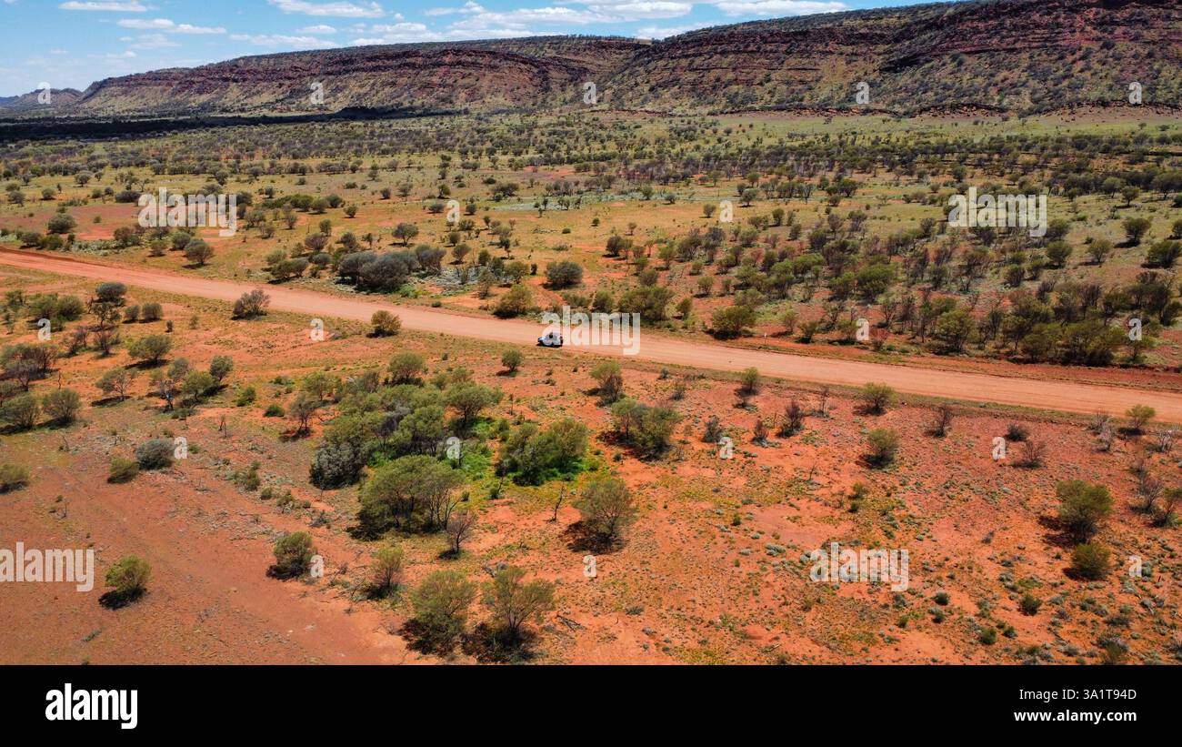 The Great Central Road in Australia, seen from above Stock Photo - Alamy