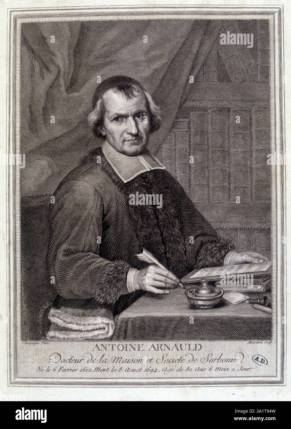 Portrait of Antoine Arnauld known as the Great Arnauld (1612-1694 ...