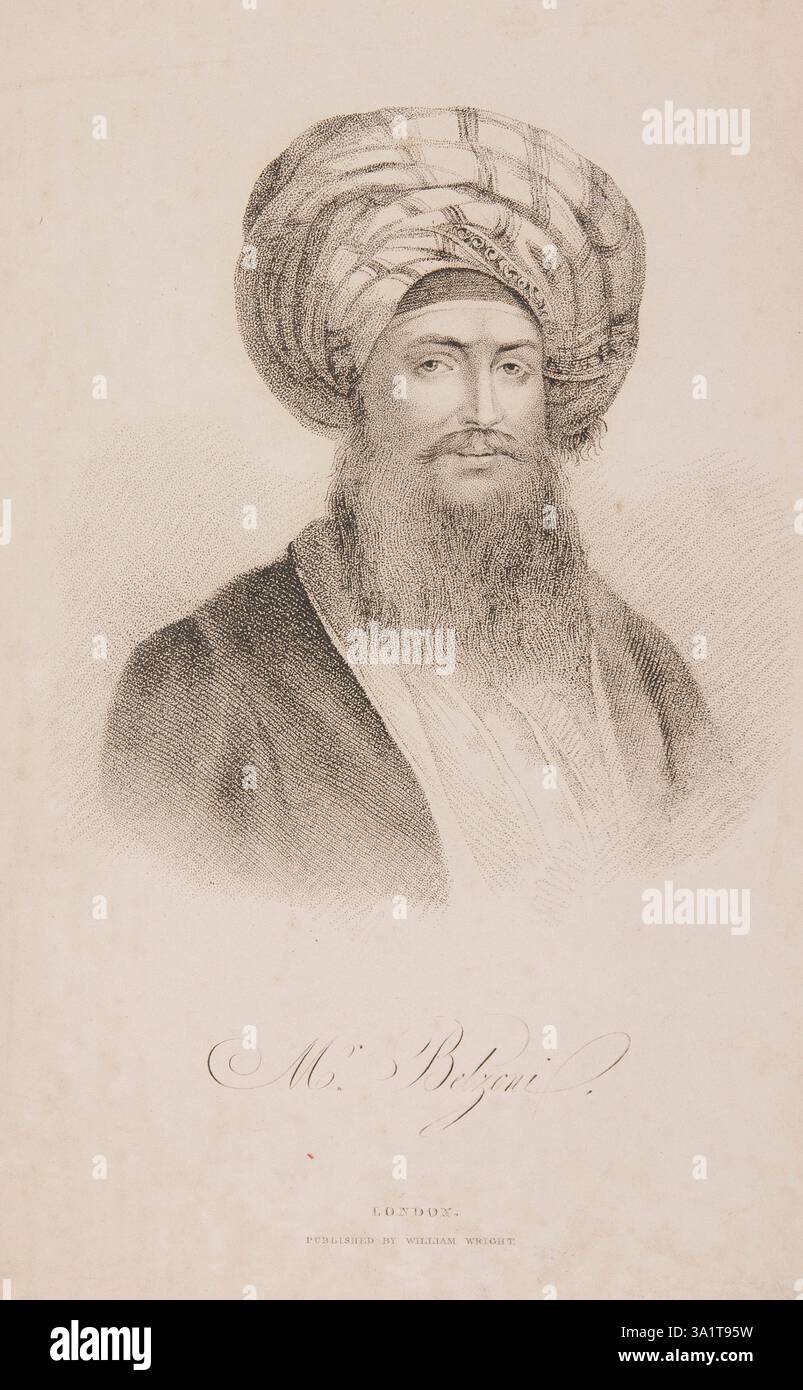 Mr Belzoni, 1822. Italian explorer and showman Giovanni Battista ...