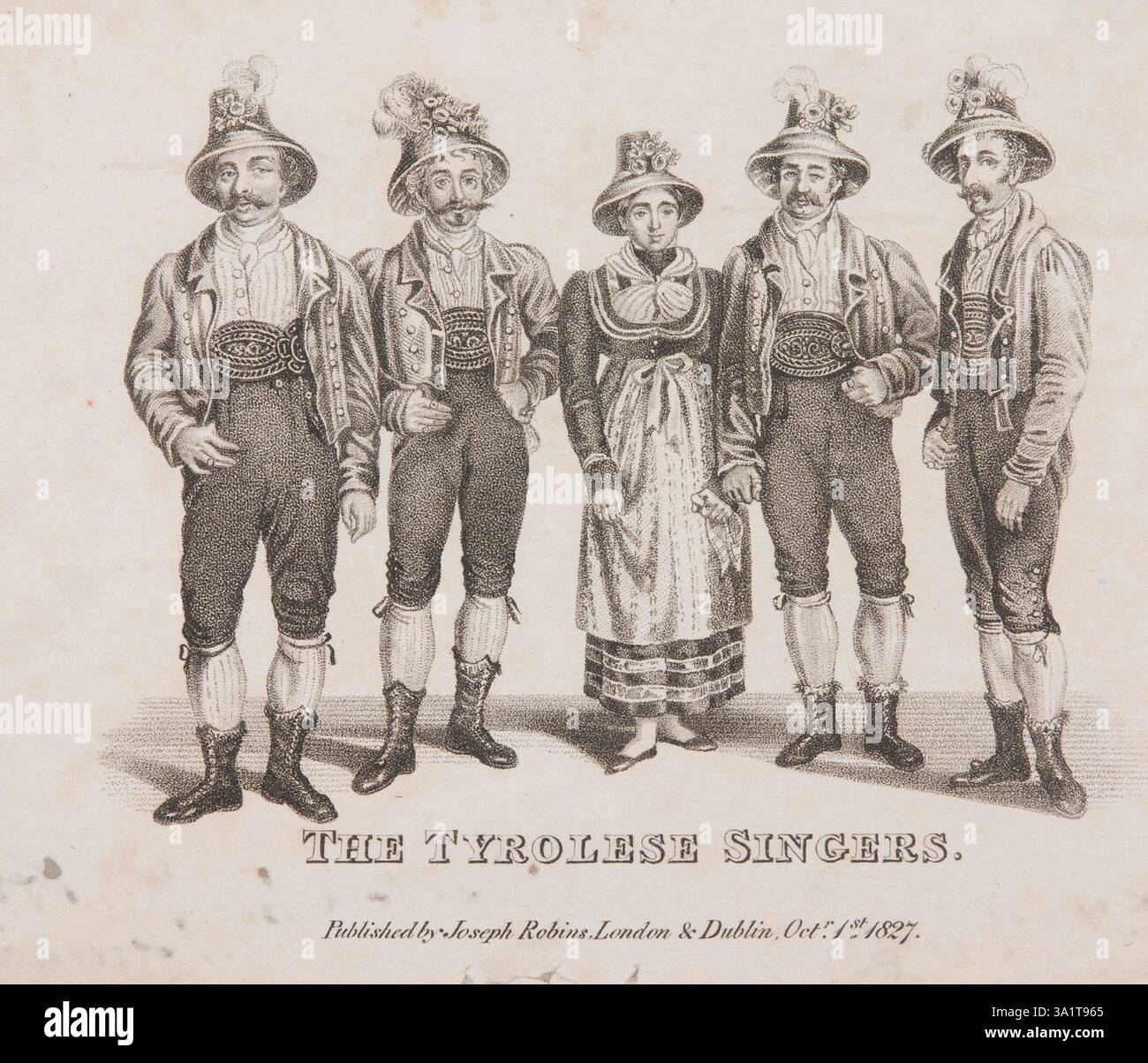 The Tyrolese Singers, 1827. Performers from the Tyrol region, on the ...