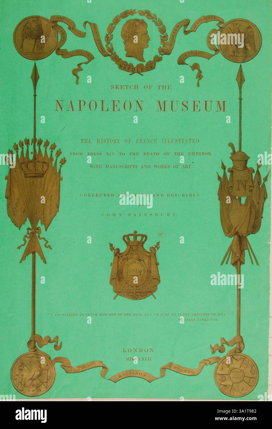 'Sketch of the Napoleon Museum', 1844. 'The History of France ...