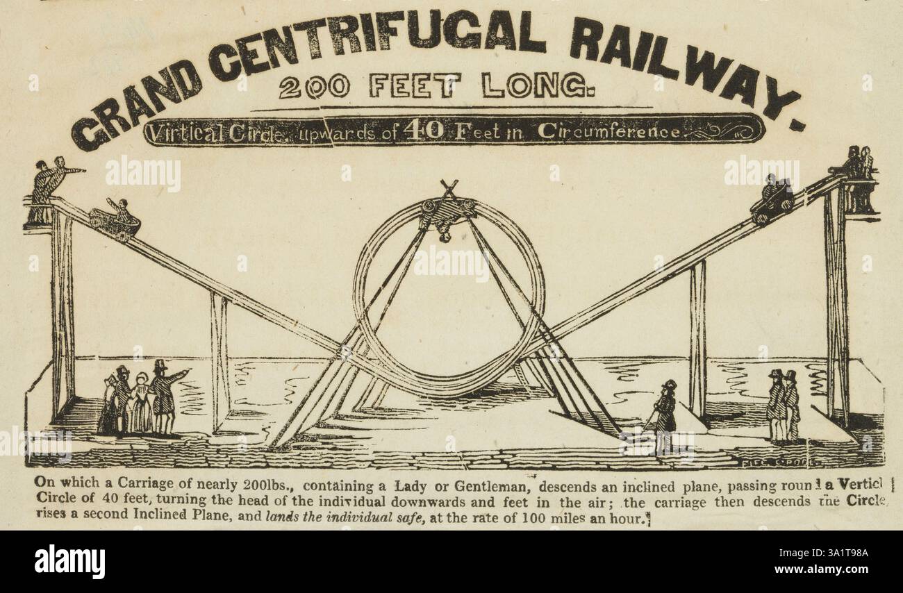 Grand Centrifugal Railway, 1842. 'On which a Carriage of nearly 200lbs ...