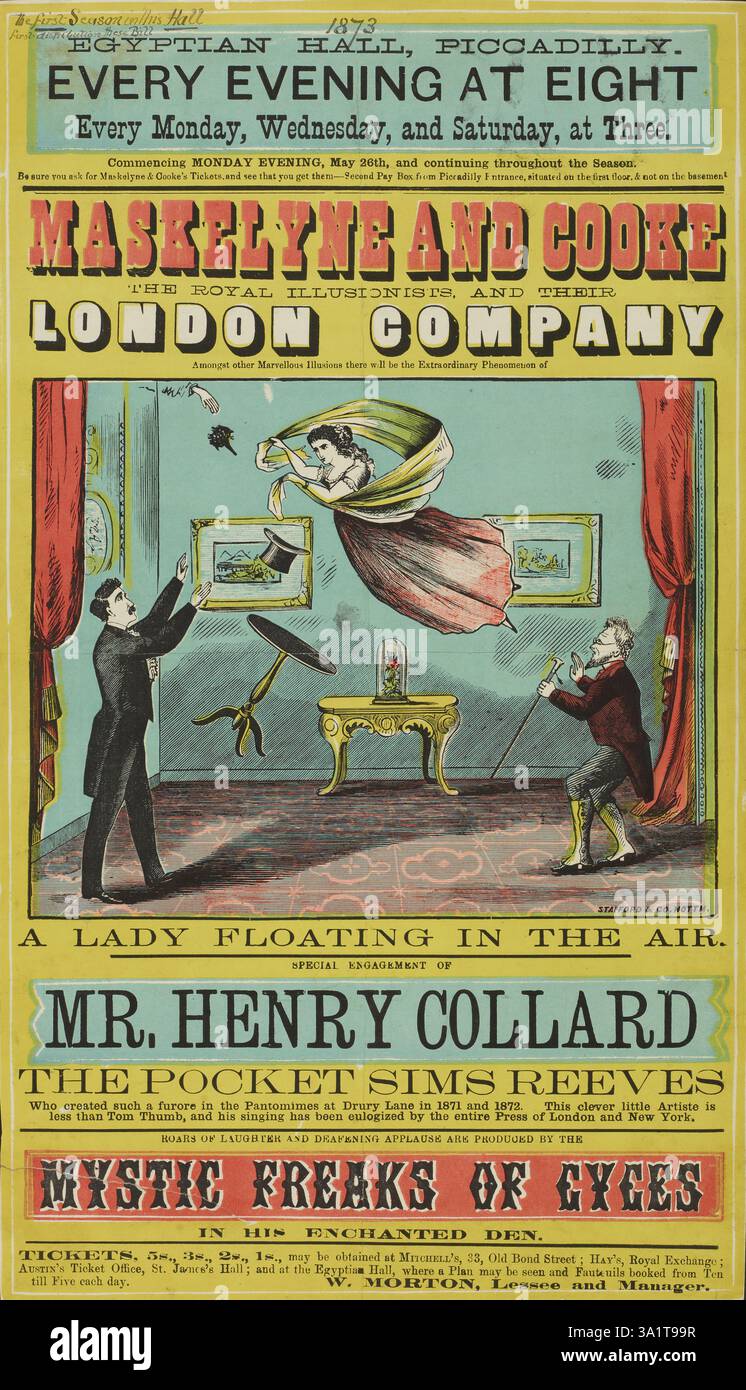 Maskelyne and Cooke present A Lady Floating in the Air at the Egyptian ...