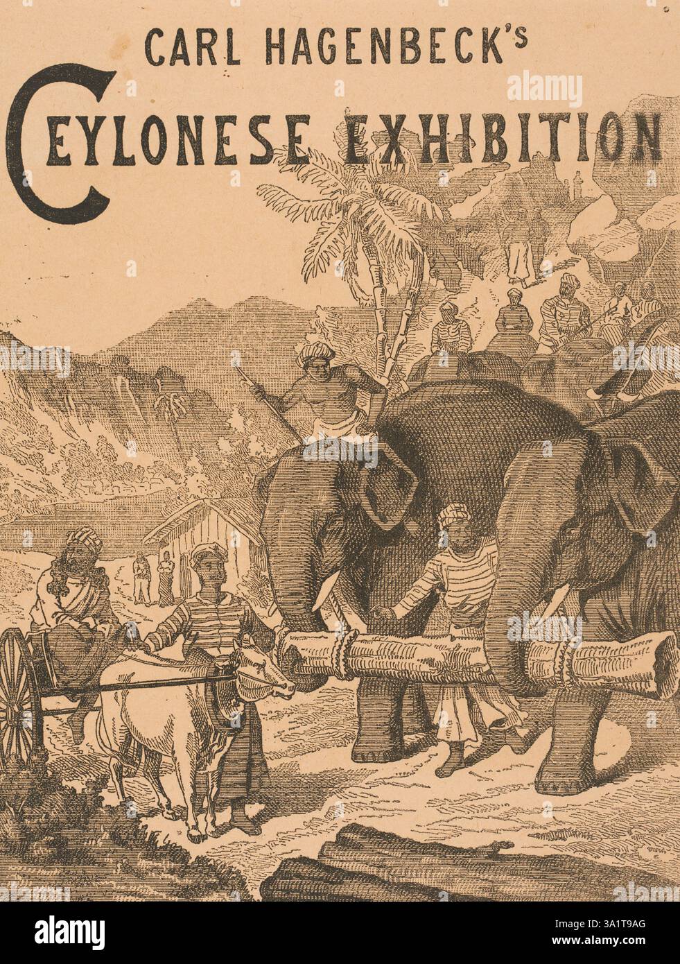 Carl Hagenbeck's Ceylonese Exhibition, 1886. Front cover illustration ...