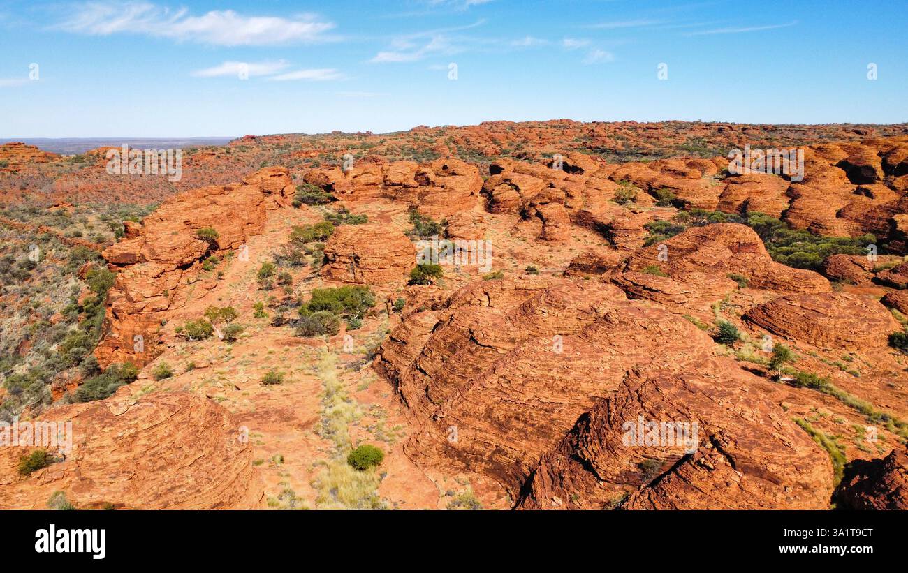 Rock formations in the Kings Canyon in Australia, seen from above Stock ...