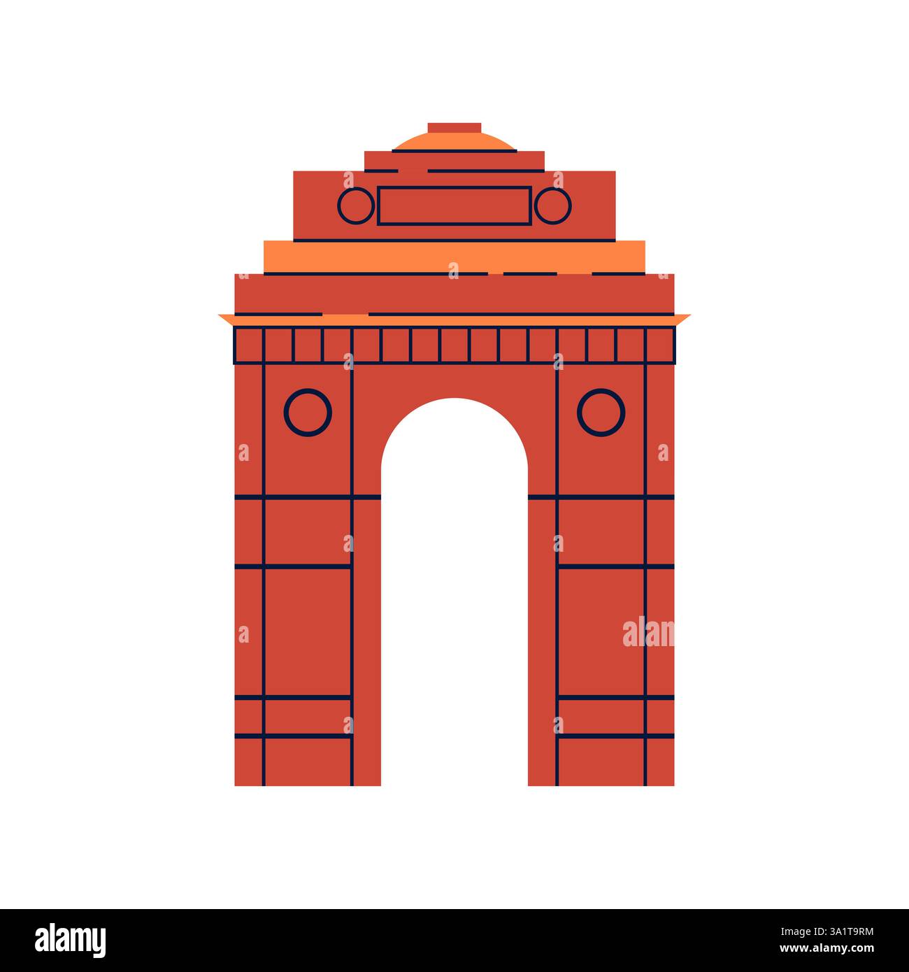 India Gate War Memorial New Delhi Landmark Icon Stock Vector Image ...