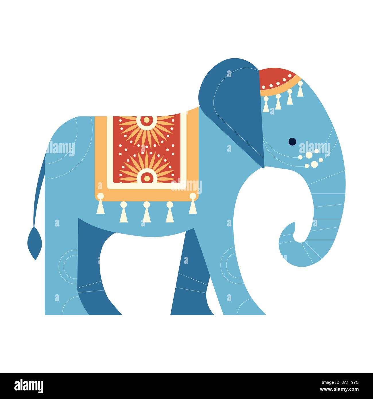 Asian Elephant with Poncho in Flat Design Stock Vector Image & Art - Alamy