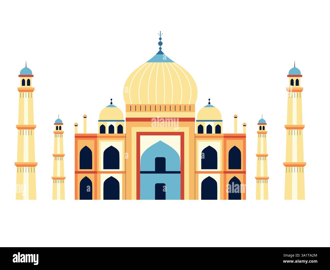 Taj Mahal India Landmark in Flat Design Stock Vector Image & Art - Alamy