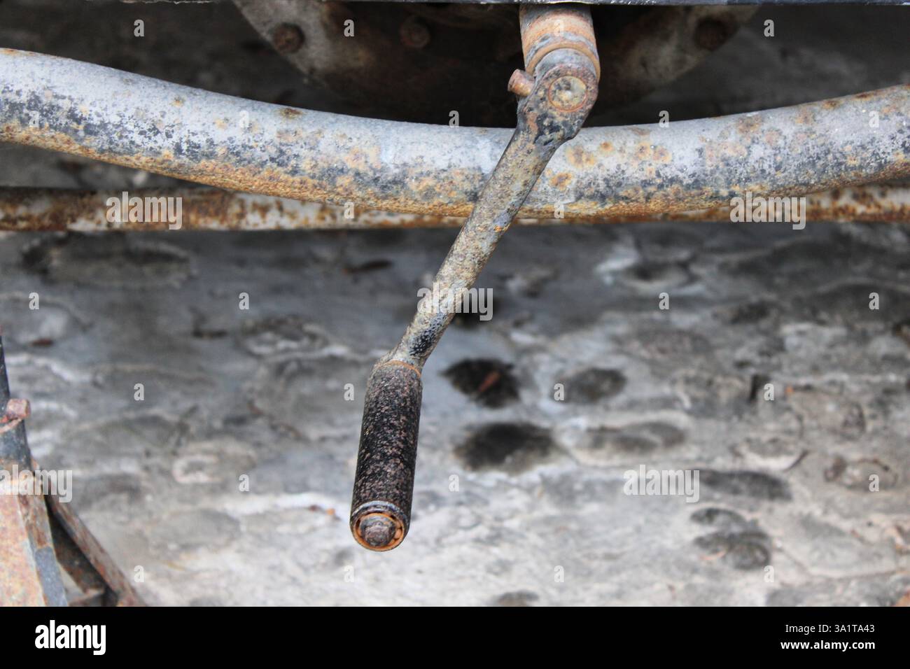 Vintage car starting handle Stock Photo - Alamy