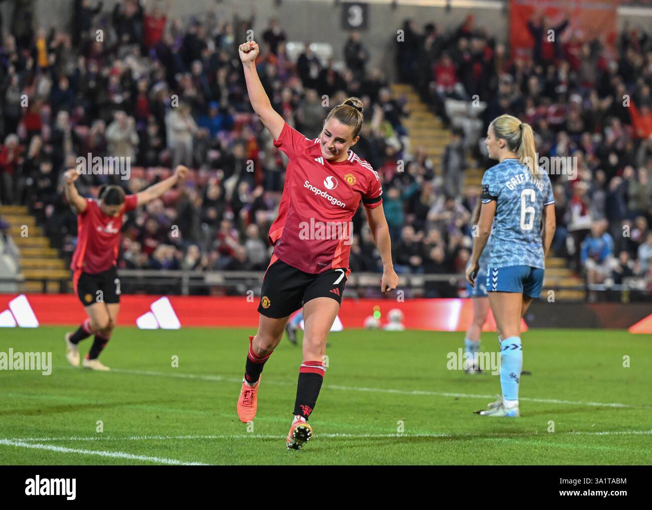 Manchester United's Ella Toone celebrates scoring her sides third goal ...