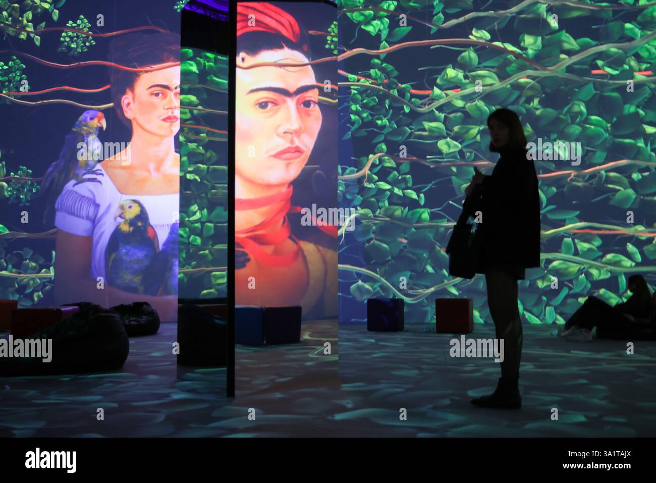 Krakow, Poland. 09th Mar, 2025. 'Frida Immersive' exhibition in Krakow ...