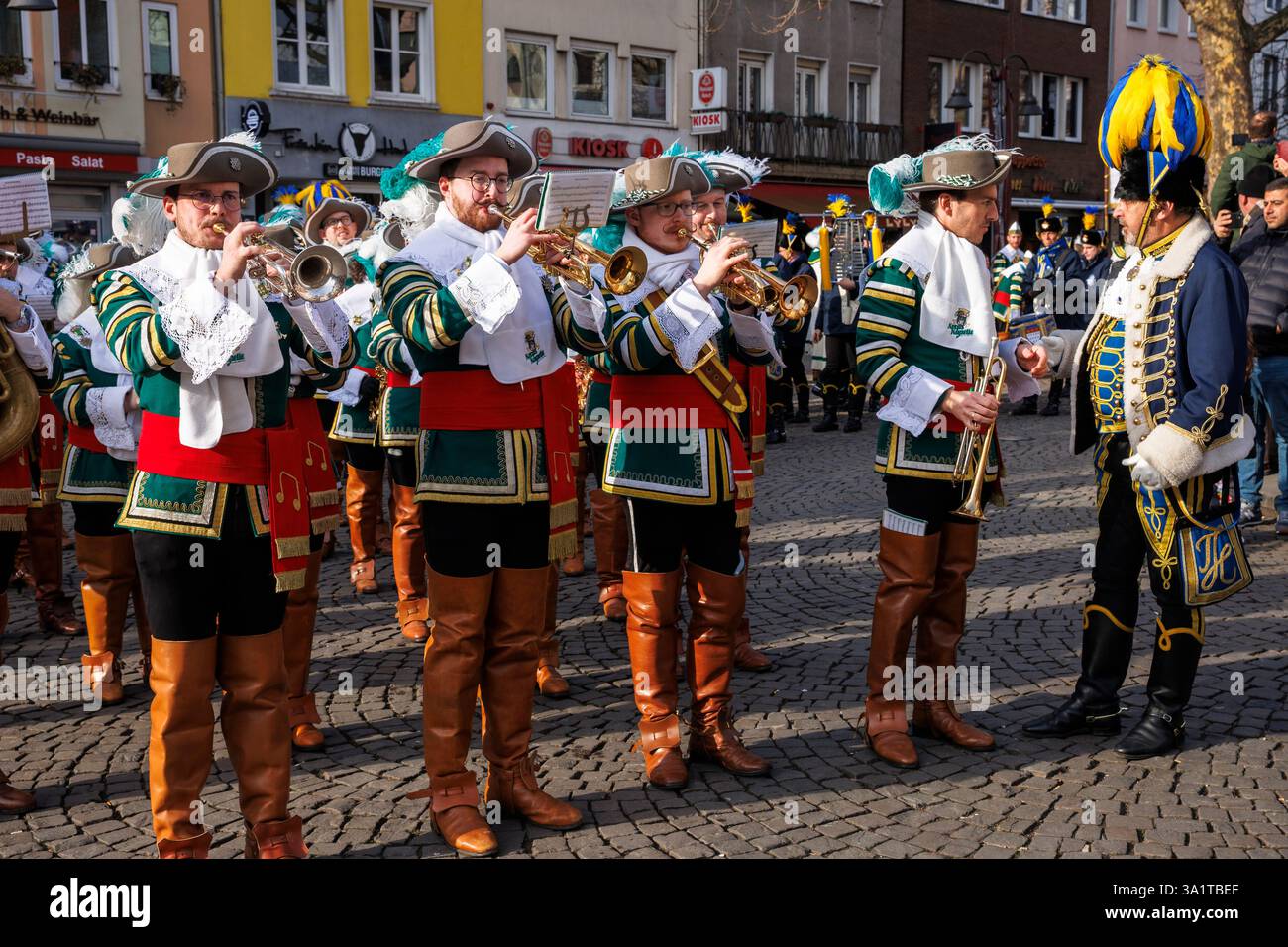 carnival in Cologne, marching band of the equestrian corps "Jan von ...