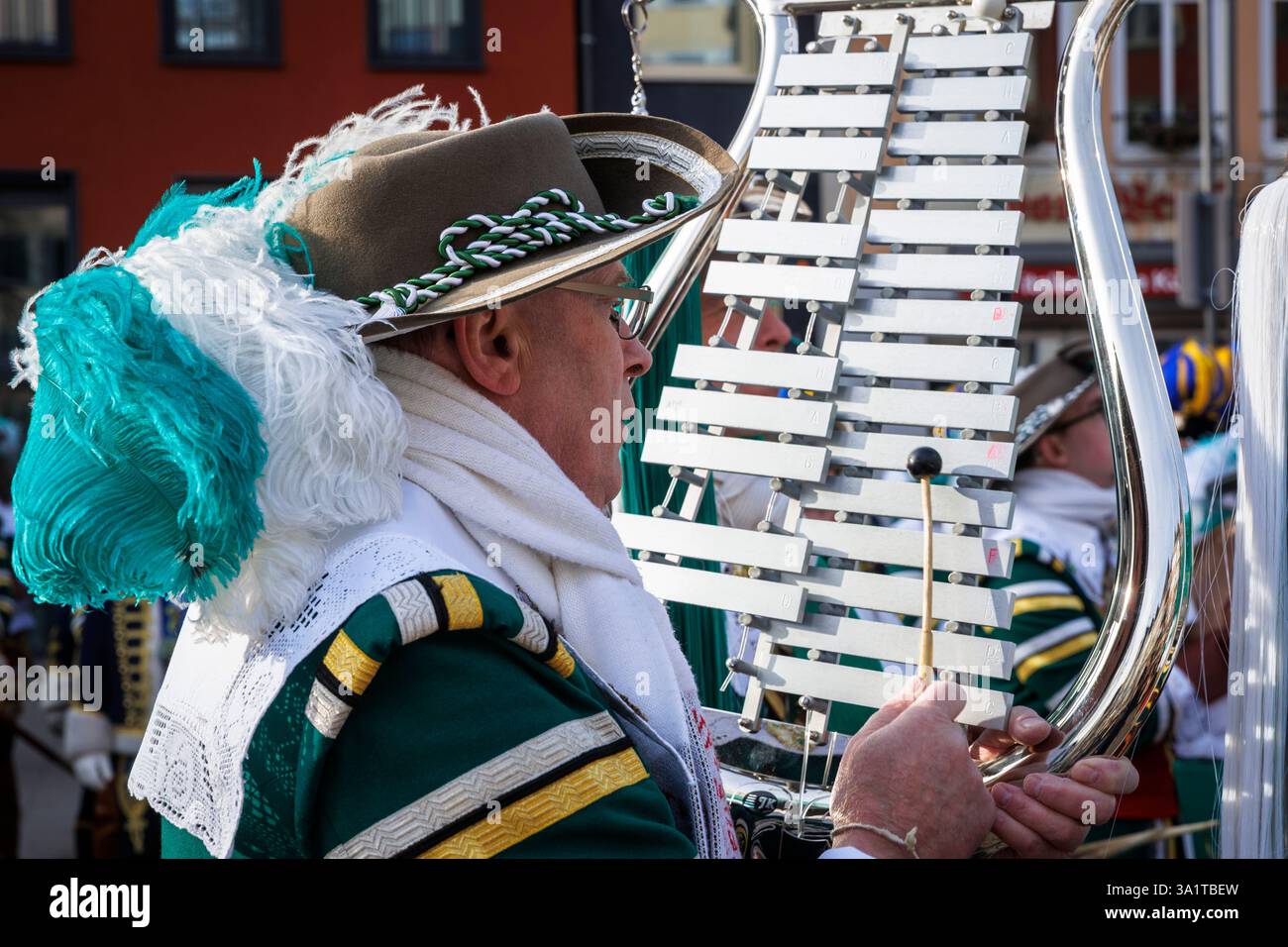 carnival in Cologne, marching band of the equestrian corps "Jan von ...