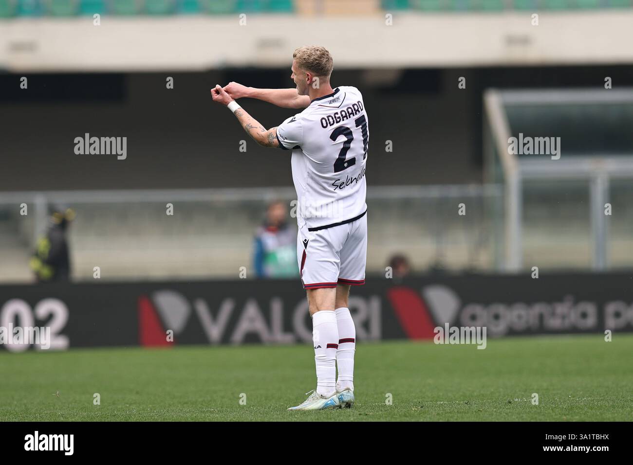 Jens Odgaard (Bologna) ; celebrates after scoring his teamÕs first goal ...