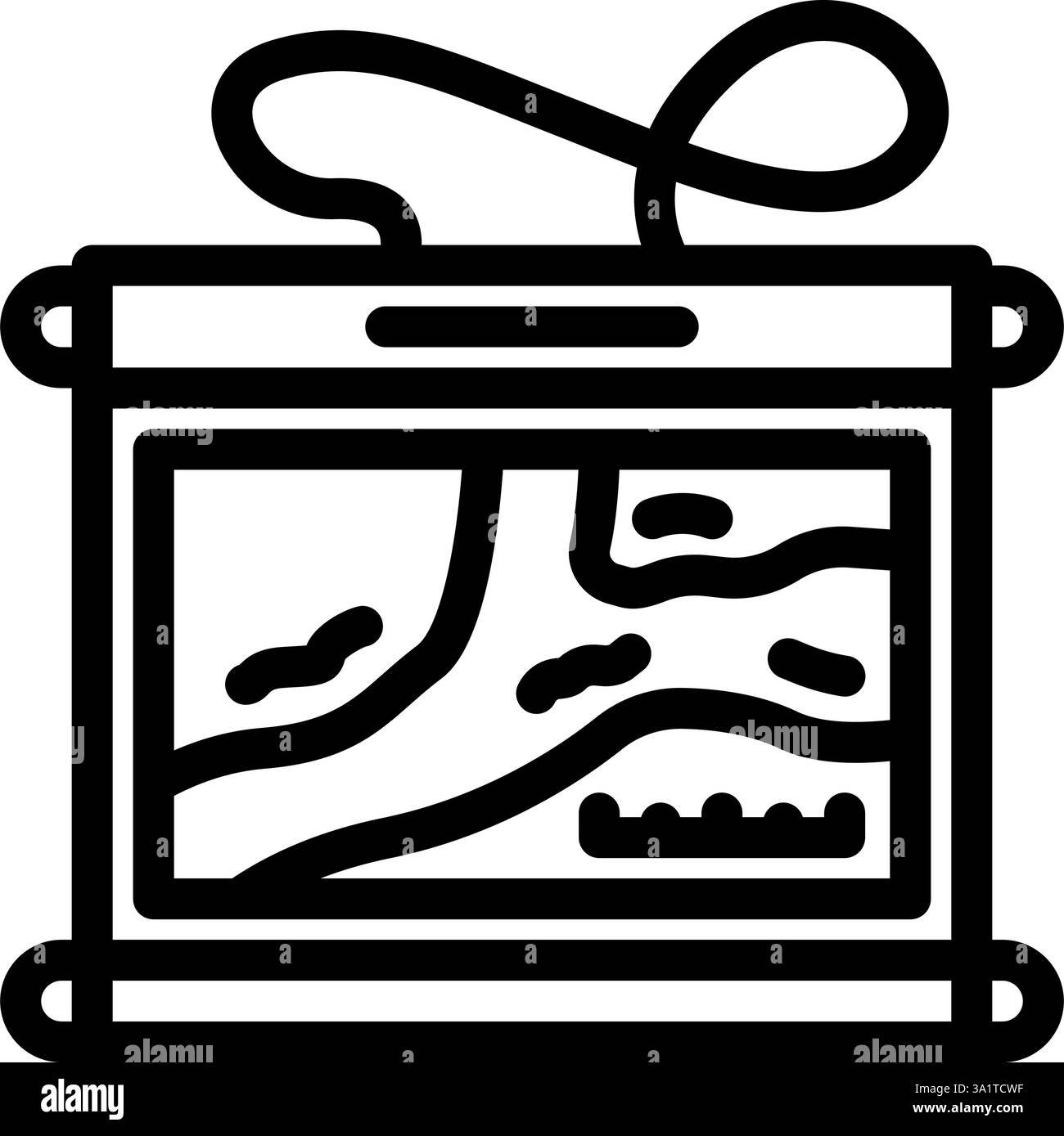 waterproof map case water trip tourism line icon vector illustration ...