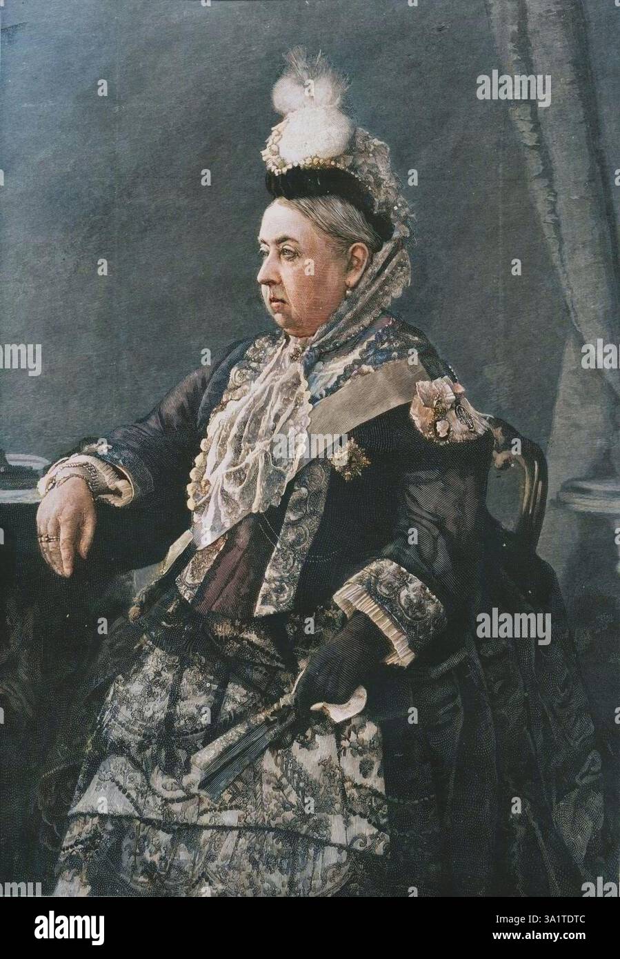 Her Majesty the Queen in the dress worn at the Jubilee Commemoration ...