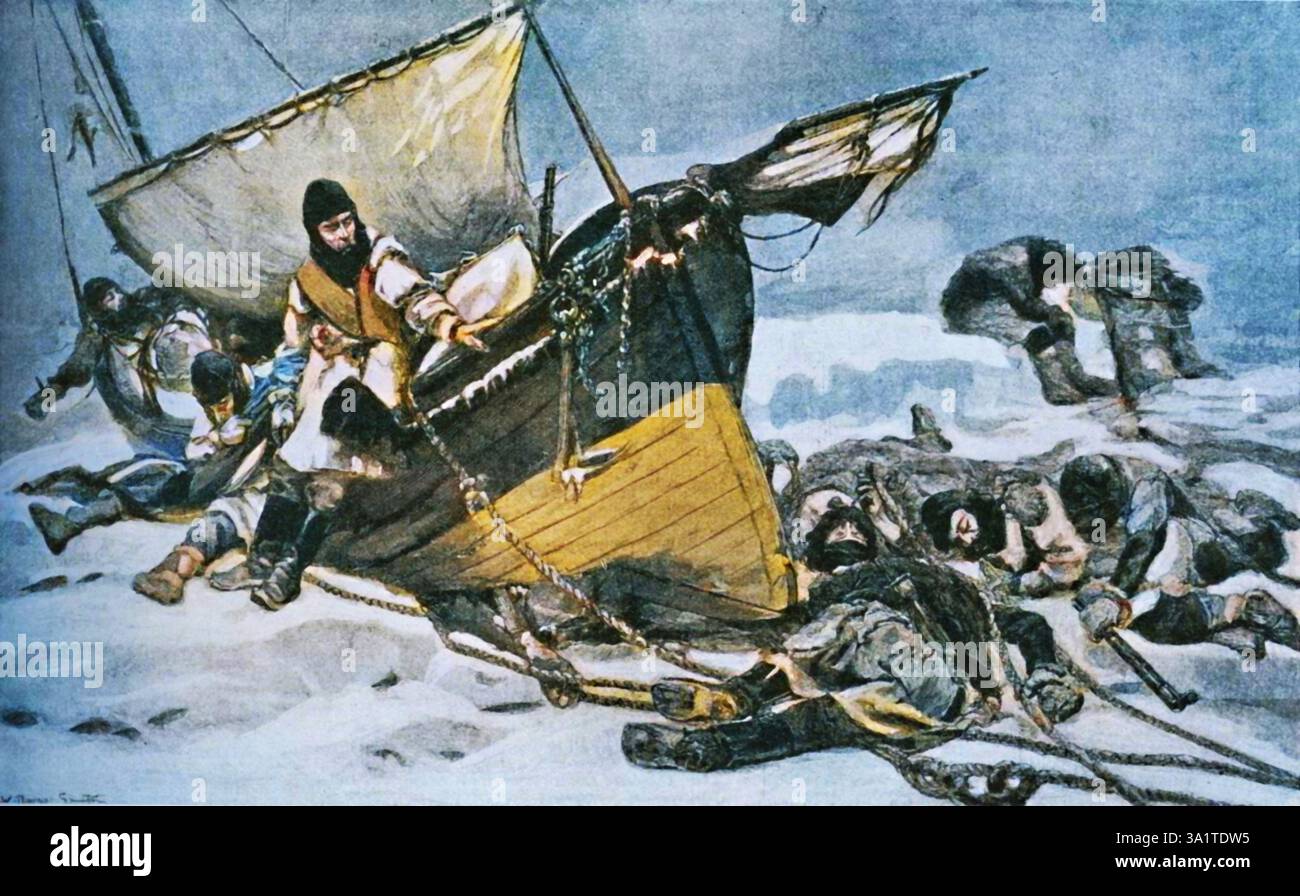 'At The End', 1936. The ill-fated crew of Sir John Franklin trapped in ...