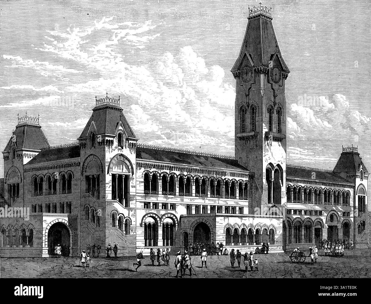 Terminus of the Madras Railway, 1873. 'The building lately erected at ...