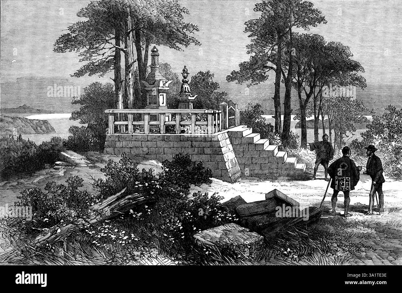 Sketches in Japan: the grave of Will Adams, near Yokoska, Japan, 1873 ...