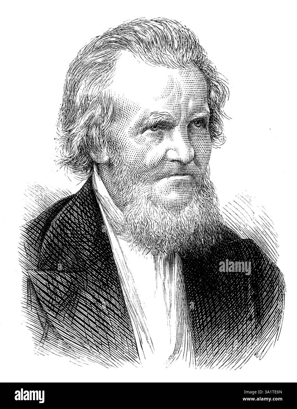 The late Mr. Cornelius Varley, 1873. Engraving from a photograph by ...