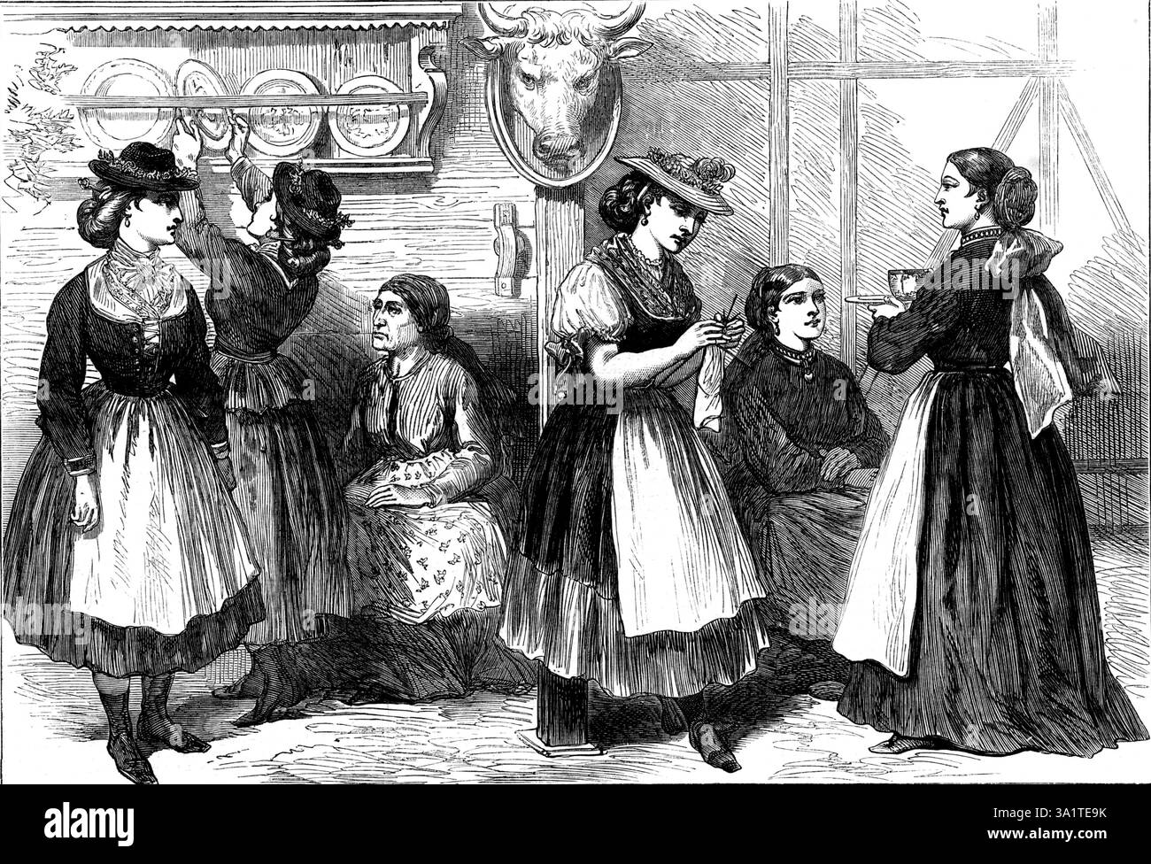 Two woman looking location Black and White Stock Photos & Images - Alamy