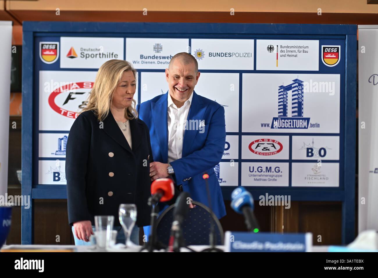10 March 2025, Berlin: Claudia Pechstein, former speed skater, arrives ...
