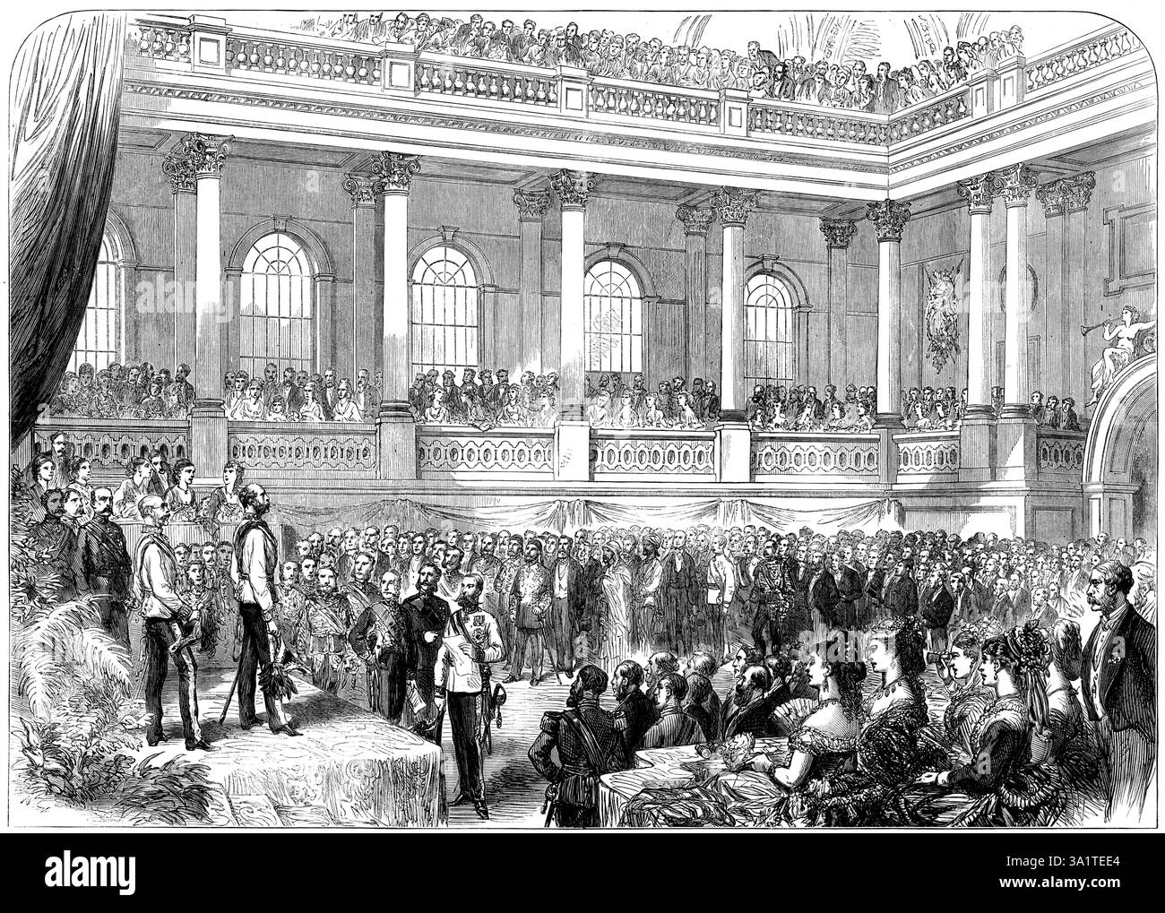 Presentation of prizes at the Vienna Exhibition, 1873. 'The ceremony of ...