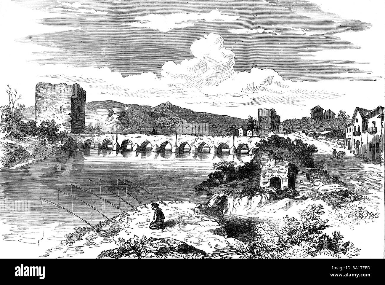 Sketches in Spain: the Old Bridge, Cordova, 1873. 'The ancient city of ...