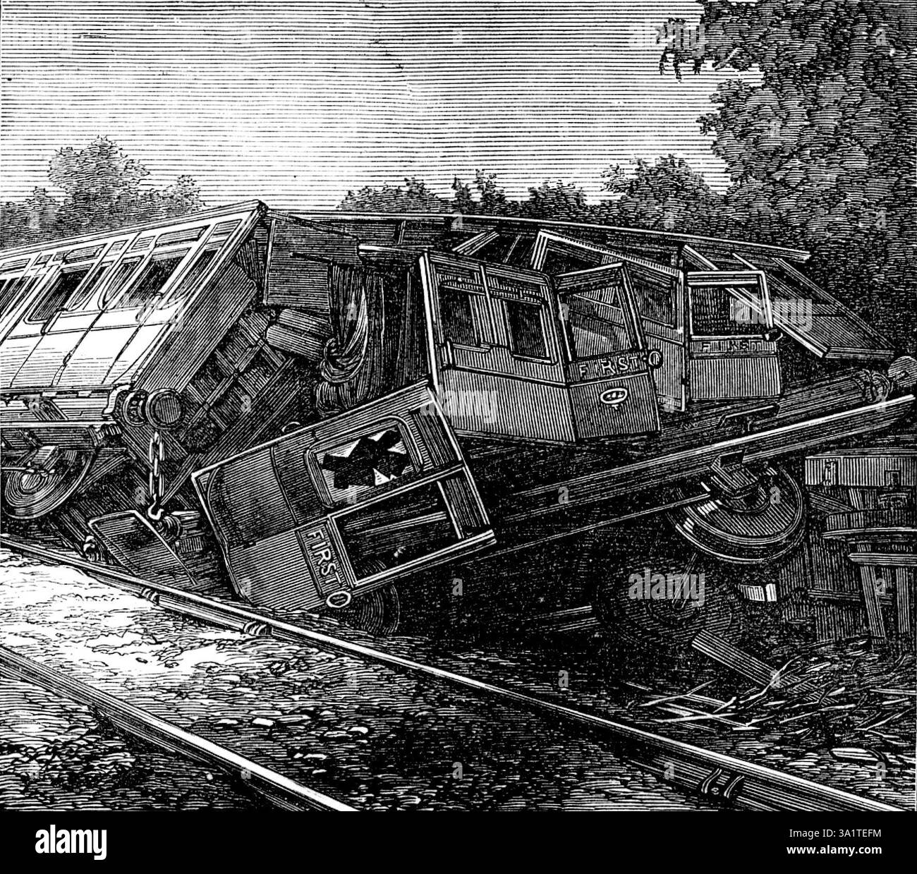The Railway Disaster near Guildford: wreck of a first-class carriage ...