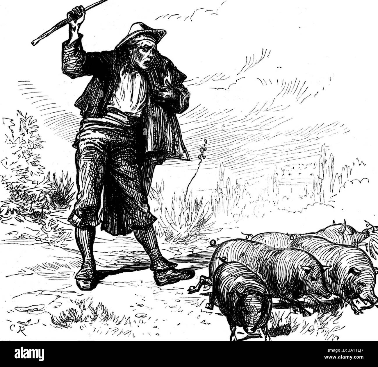 Sketches in Spain: a Spanish pig-driver, 1873. From "Illustrated London ...