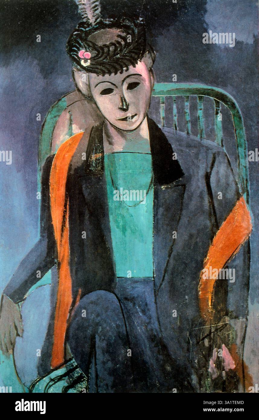 'Portrait of the Artist's Wife', 1913. Matisse painted this portrait of ...