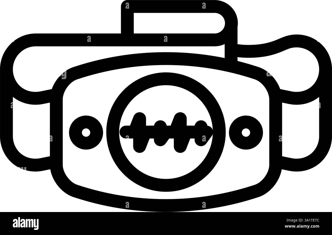 heart rate monitor running accessories line icon vector illustration ...