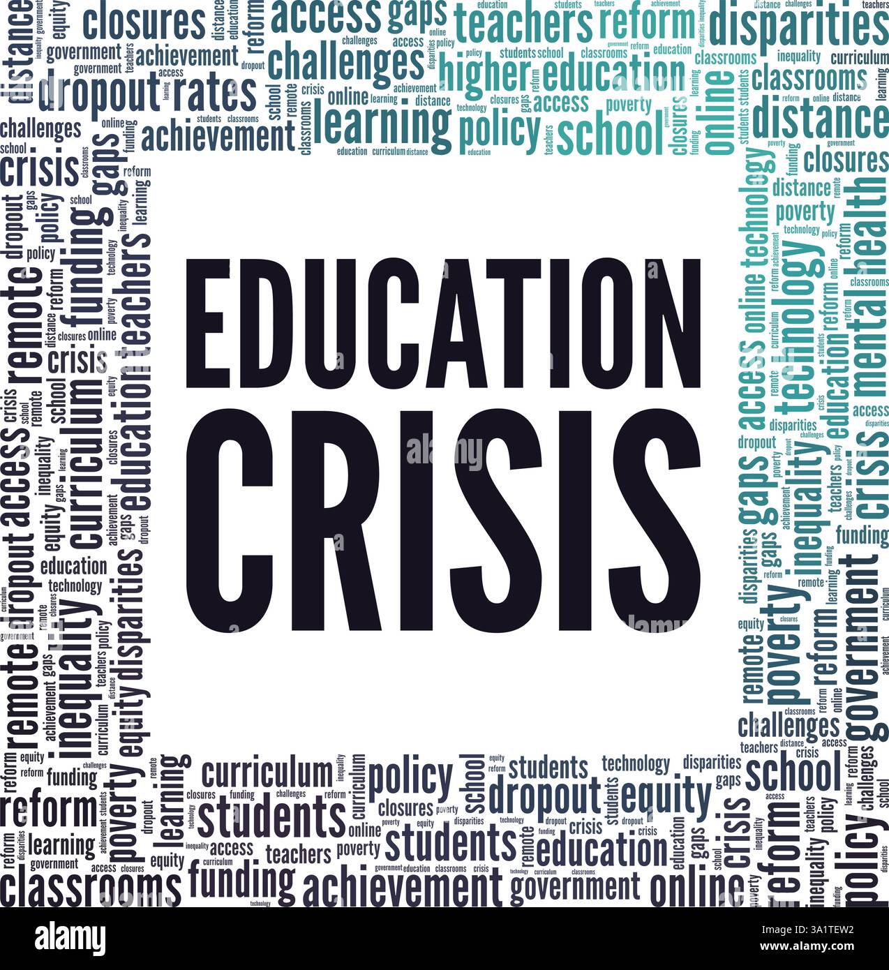 Education Crisis word cloud conceptual design isolated on white ...