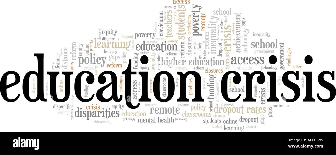 Education Crisis word cloud conceptual design isolated on white ...