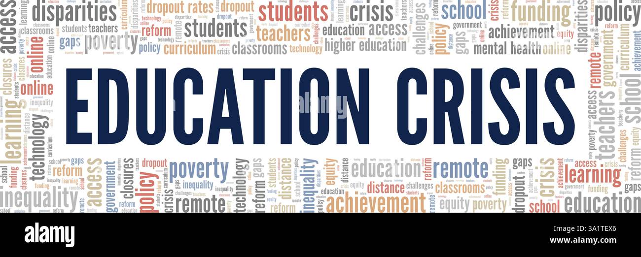 Education Crisis word cloud conceptual design isolated on white ...