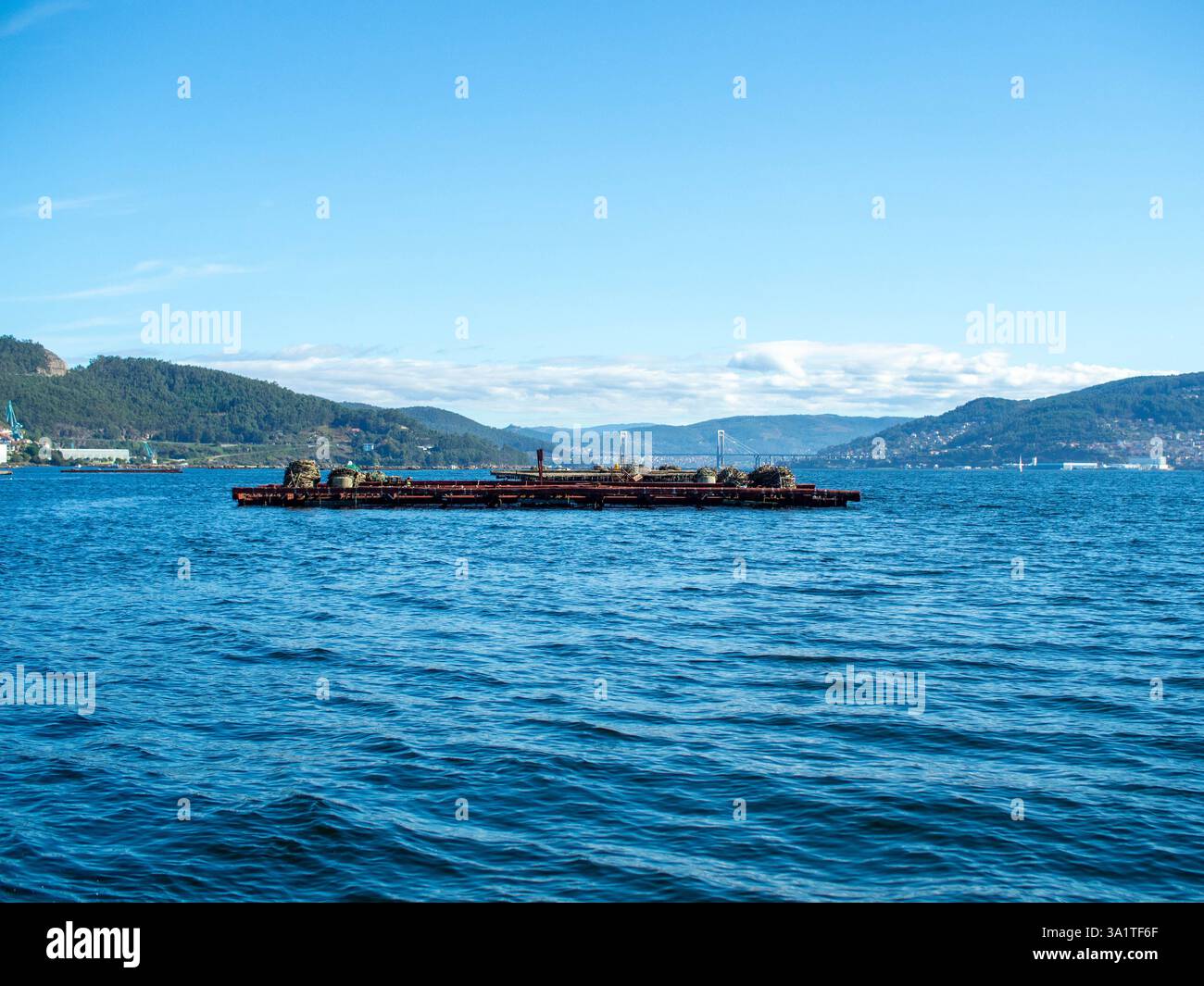 Bateas traditional aquaculture platform to cultivate mussels in the sea ...