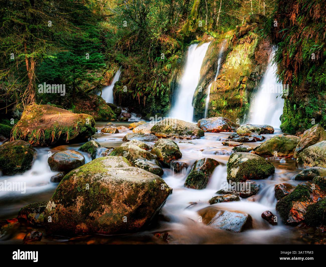 The hidden gem of Coolalingo Waterfalls in Glenmalure Stock Photo - Alamy