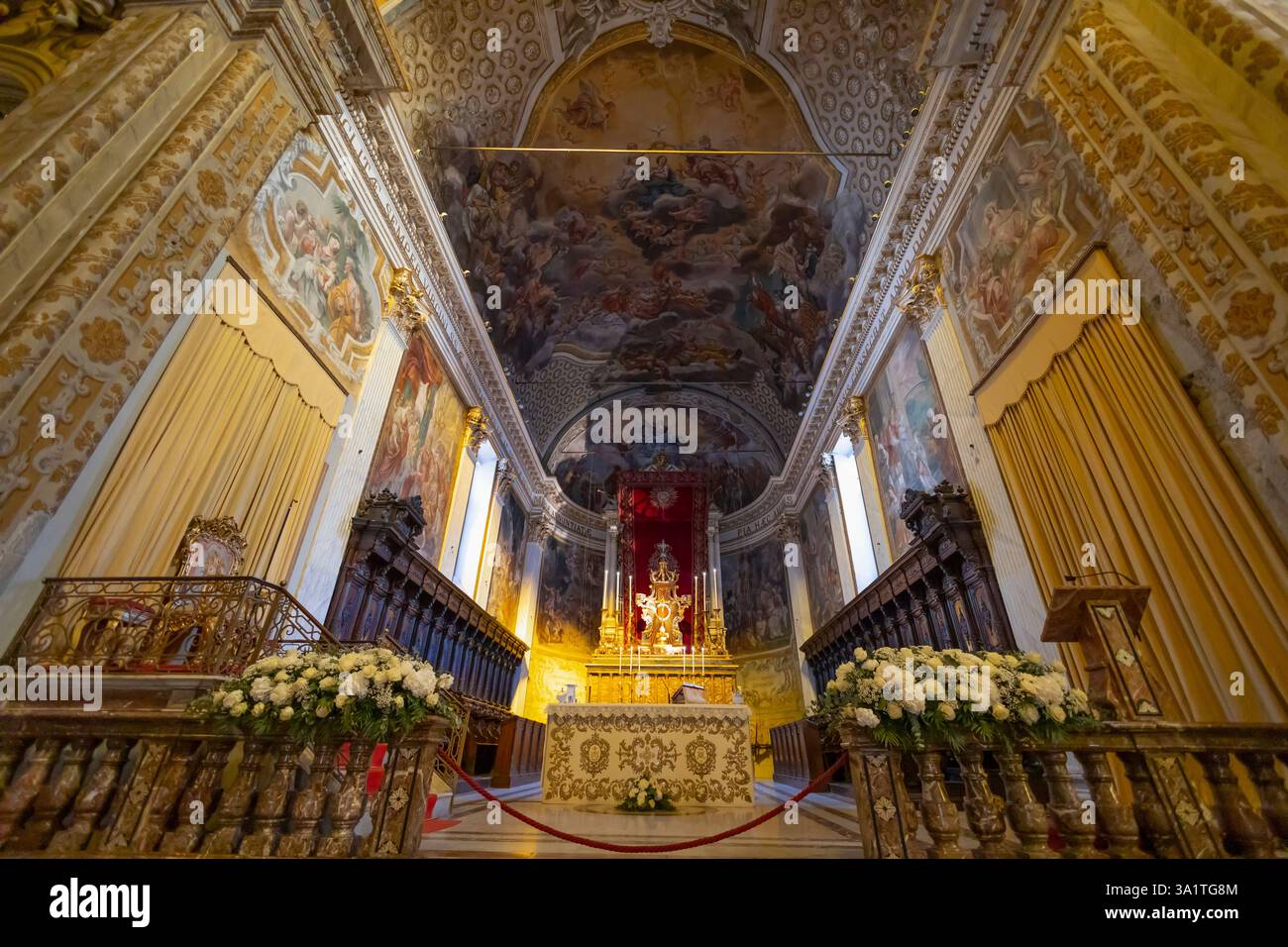 ACIREALE, ITALY, JUNE 18, 2023 - The altar of the Basilica Cathedral of ...