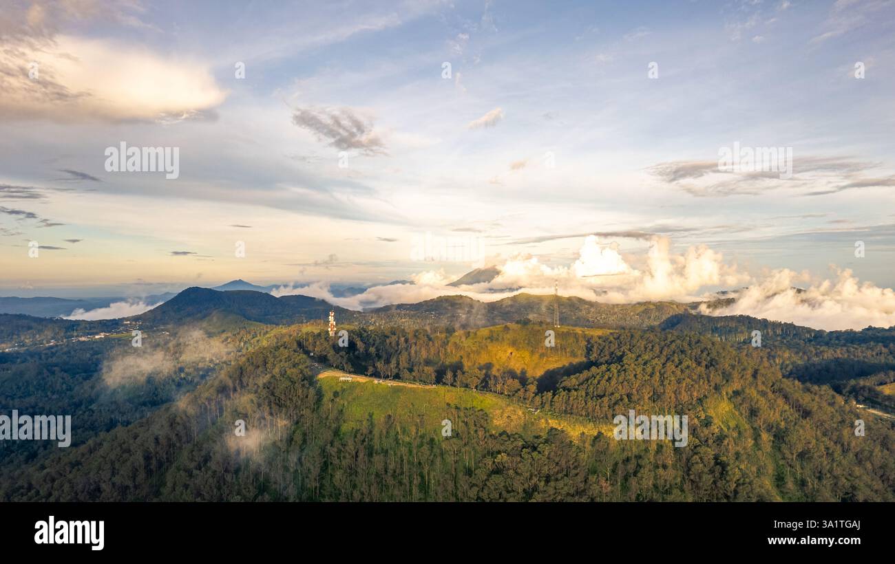 Majestic Mount Inerie at Sunrise – Aerial View of Flores Volcano Stock ...