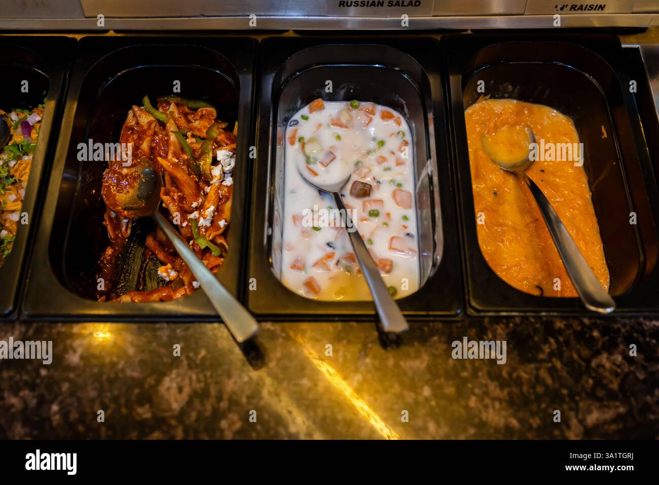 variety of delicious food items kept for unlimited food buffet at ...