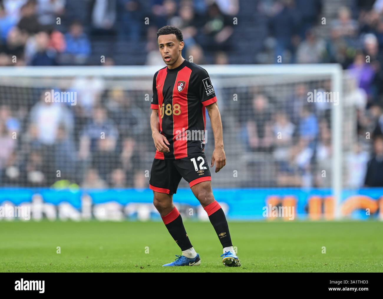 London, England, 9th March 2025. Tyler Adams of Bournemouth during the ...