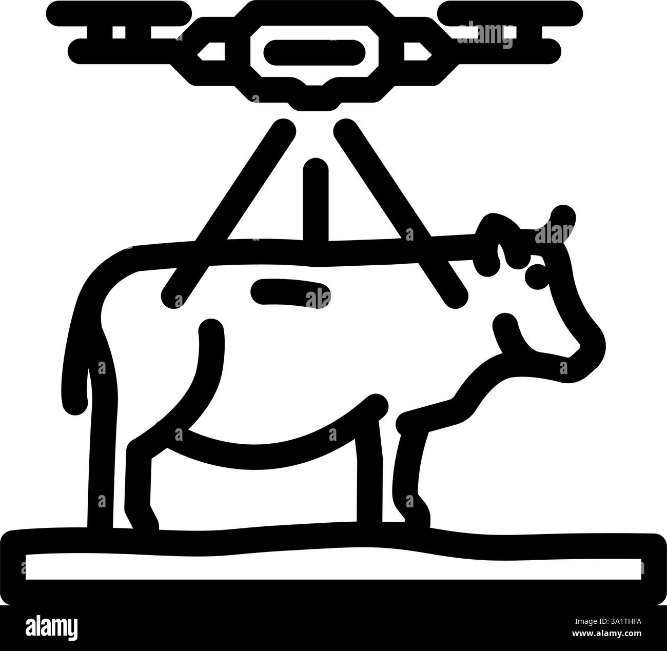 livestock monitoring robot harvests line icon vector illustration Stock ...