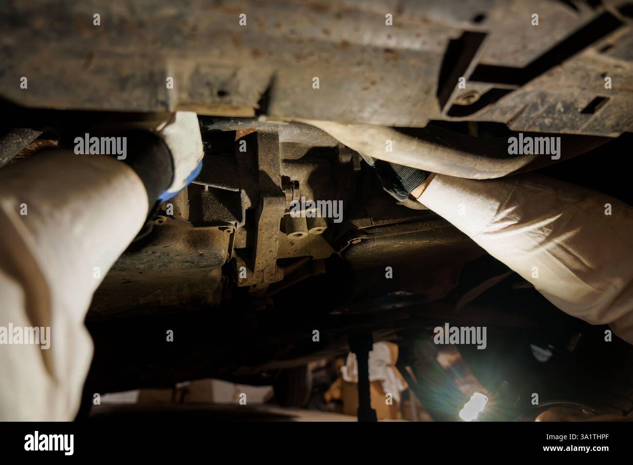 Close-up View of Mechanic's Hands Repairing Vehicle Engine in ...