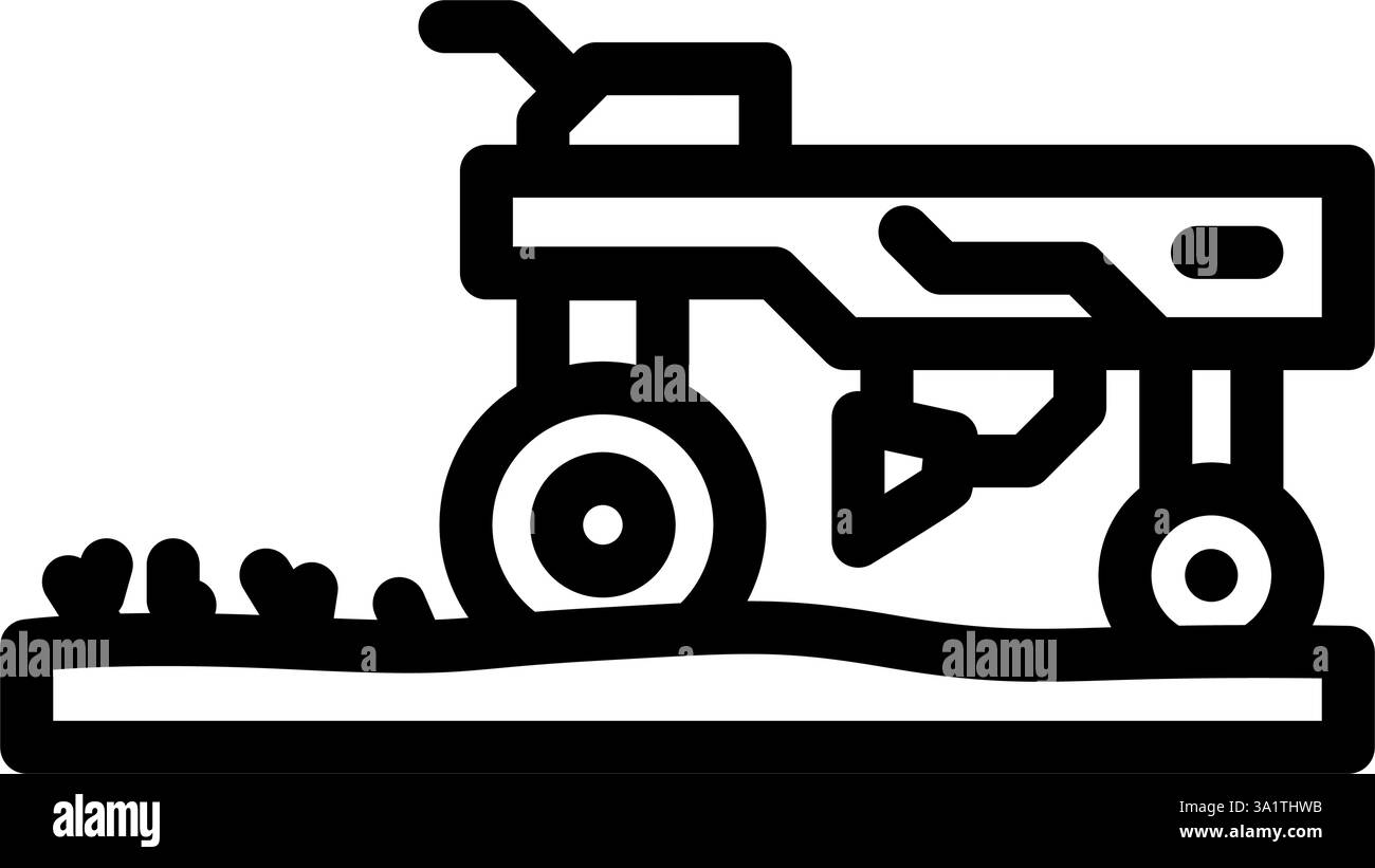 weeding robot harvests line icon vector illustration Stock Vector Image ...
