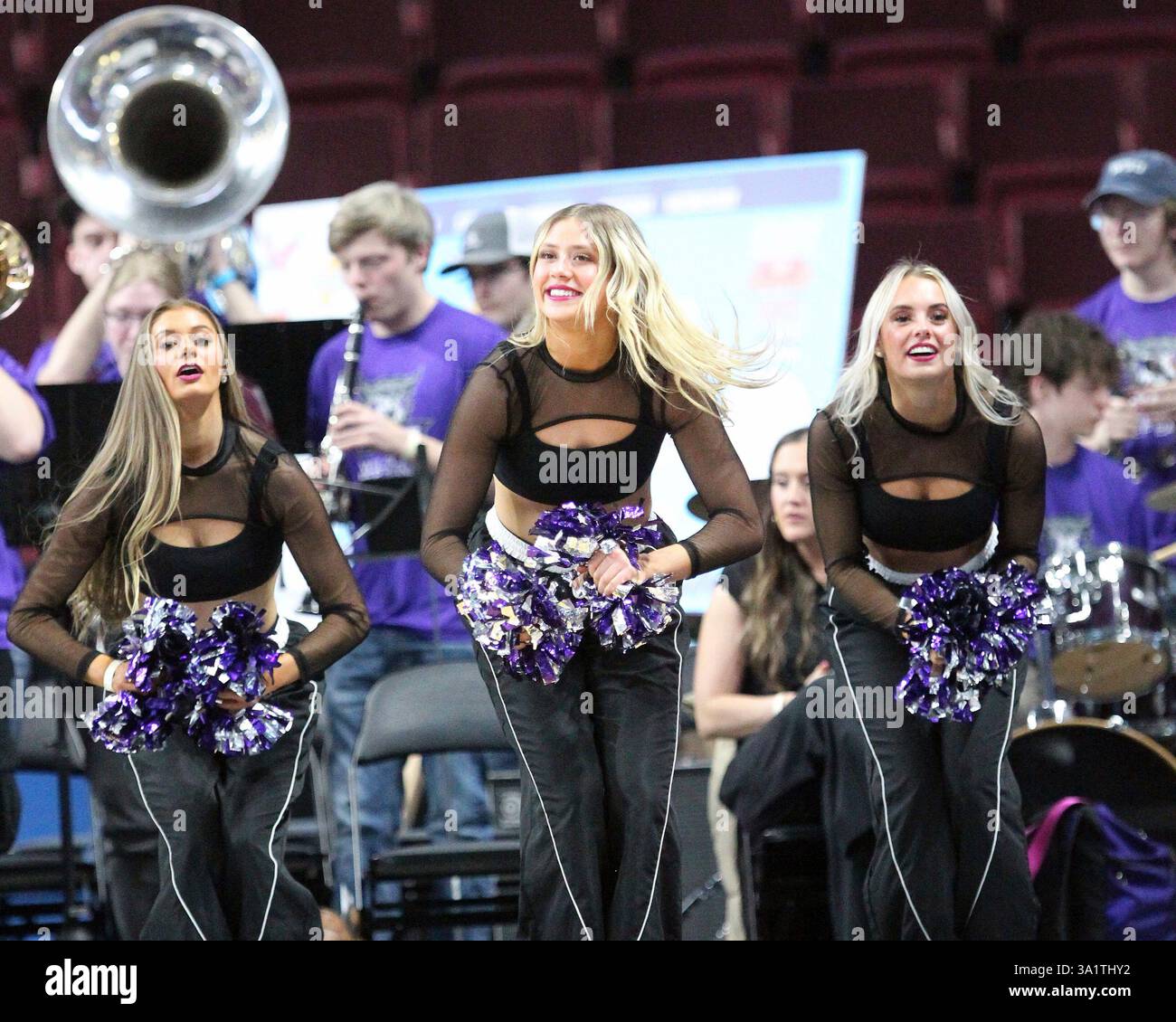 March 09, 2025: Montana cheerleaders cheer on their Grizzlies during ...
