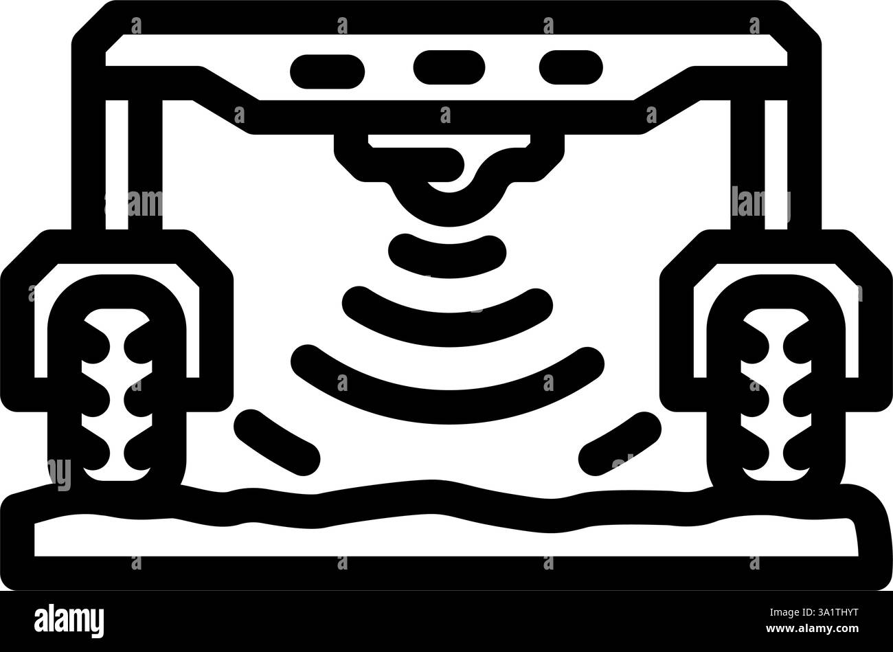 field scanning robot harvests line icon vector illustration Stock ...